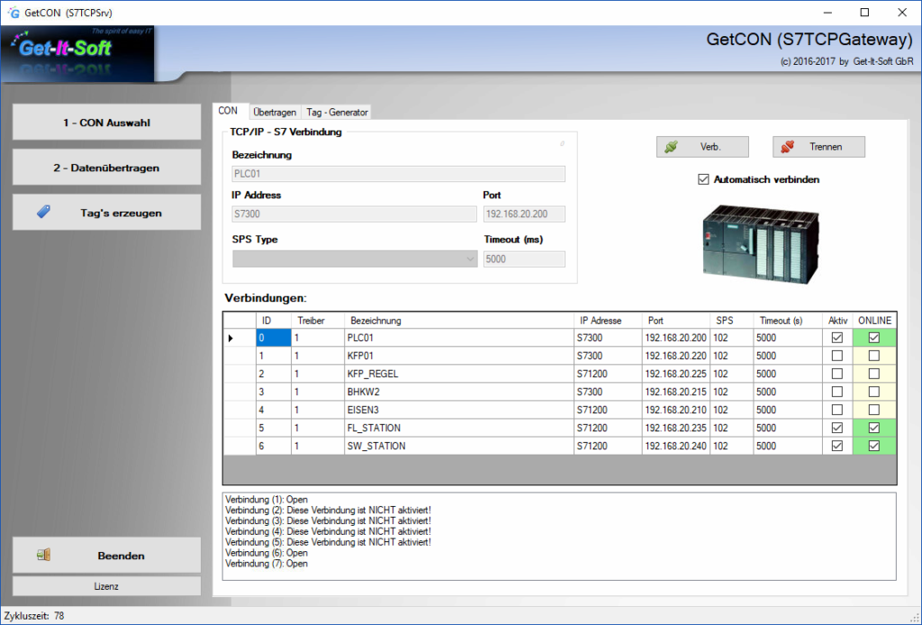 GetCON: S7TCPGateway – Get-It-Soft GbR